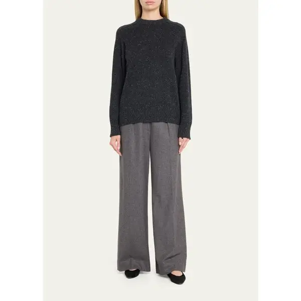 Loulou De Saison Baltra Cashmere Crewneck Sweater - Peppered A