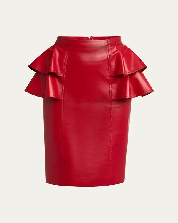 Valentino Garavani Nappa Leather Pencil Skirt