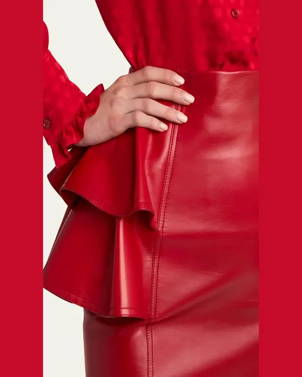 Valentino Garavani Nappa Leather Pencil Skirt