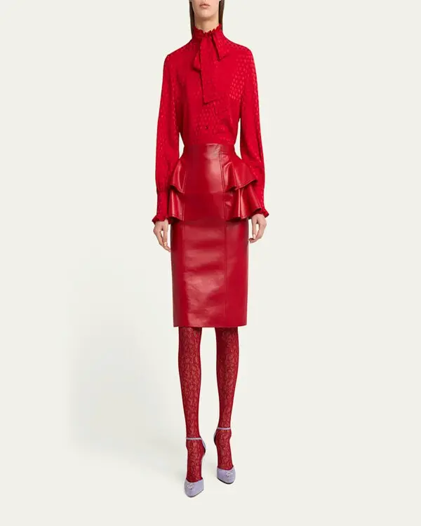 Valentino Garavani Nappa Leather Pencil Skirt