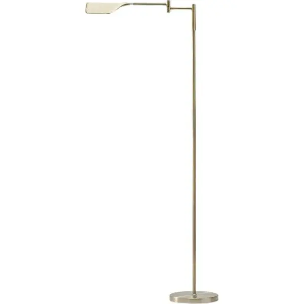 BRIGHTECH Leaf 53" Industrial Led Task Floor Lamp With Metal Empire Shade - Antique Brass