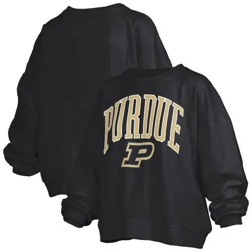 PRESSBOX Purdue Boilermakers Oversized Pullover Sweatshirt