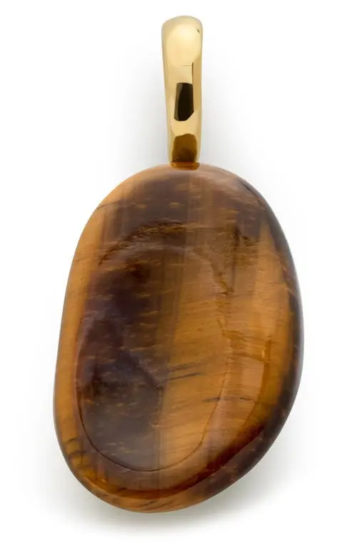 Monica Vinader Aria Tiger's Eye Pendant Charm - 18k Gold Vermeil /tigers Eye