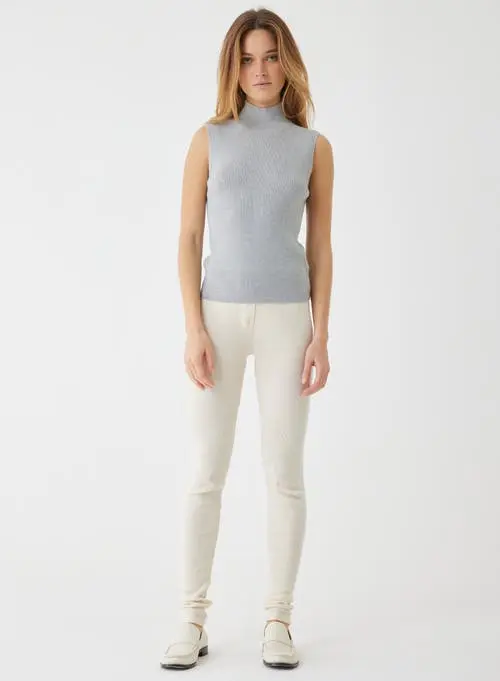 Majestic Filatures Compact Merino Mini Rib Sleeveless Turtleneck