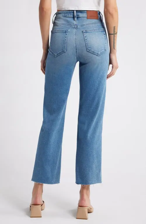 HIDDEN JEANS Ripped Raw Hem High Waist Ankle Straight Leg Jeans