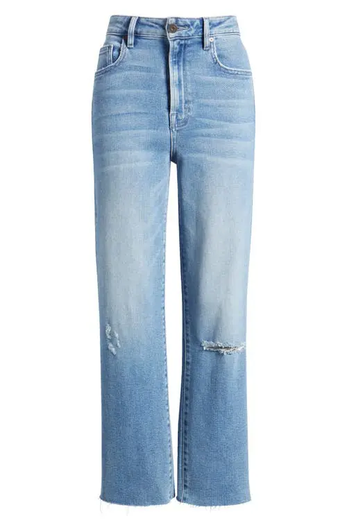 HIDDEN JEANS Ripped Raw Hem High Waist Ankle Straight Leg Jeans