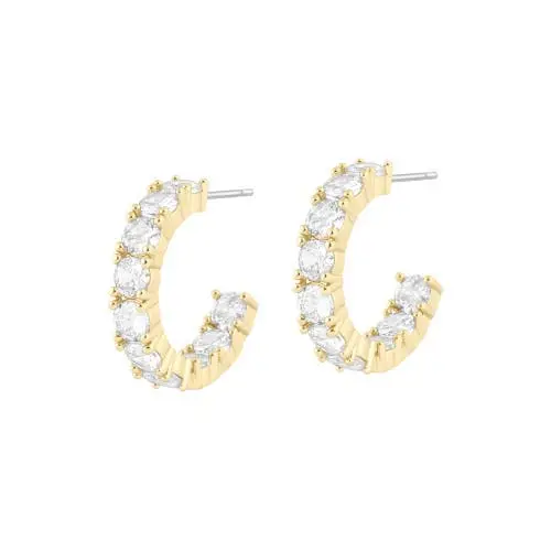 ELECTRIC PICKS Disco Crystal Hoop Earrings - Gold