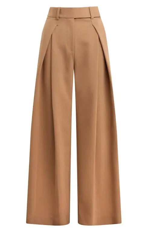 FAVORITE DAUGHTER Pleated Wide-leg Trousers - Camel