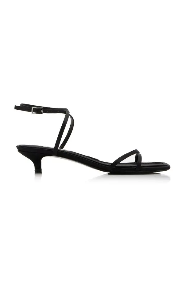 TOTEME Satin Crossover Sandals - Black
