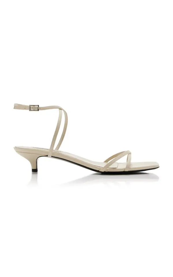 TOTEME Leather Crossover Sandals - White