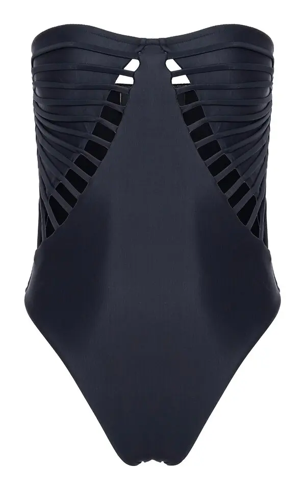 ADRIANA DEGREAS X Sabine Getty Cutout One-piece Swimsuit - Black