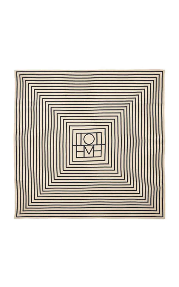 TOTEME Monogram Silk Scarf - Black,white