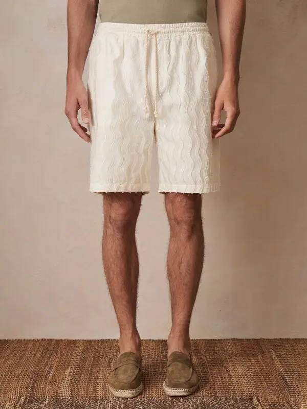 REISS Fringed Wave Pattern Shorts