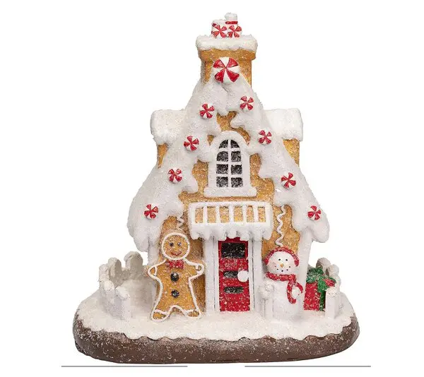 NORTHLIGHT 11 Gingerbread House Christmas Decoration - One-color