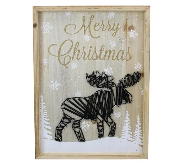 NORTHLIGHT 16' Pre-lit Moose Christmas Wall Han Ing - One-color