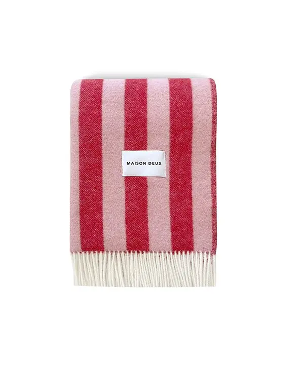 MAISON DEUX Candy Wrap Blanket, 51 L X 78 W - Pink/cherry