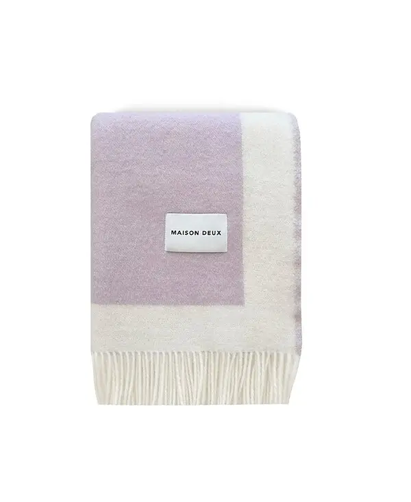 MAISON DEUX Color Block No. 1 Blanket, 51 L X 78 W - Lilac