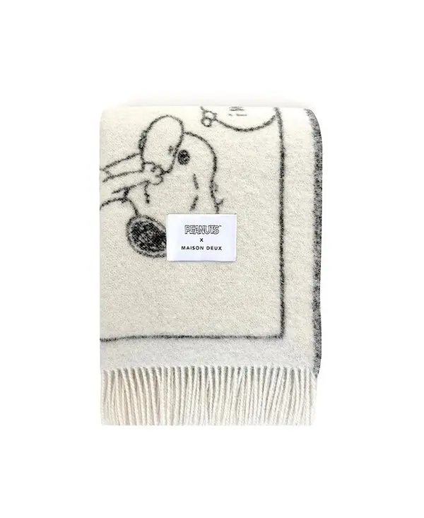 MAISON DEUX Peanuts Comic Strip Blanket, 51 L X 78 W