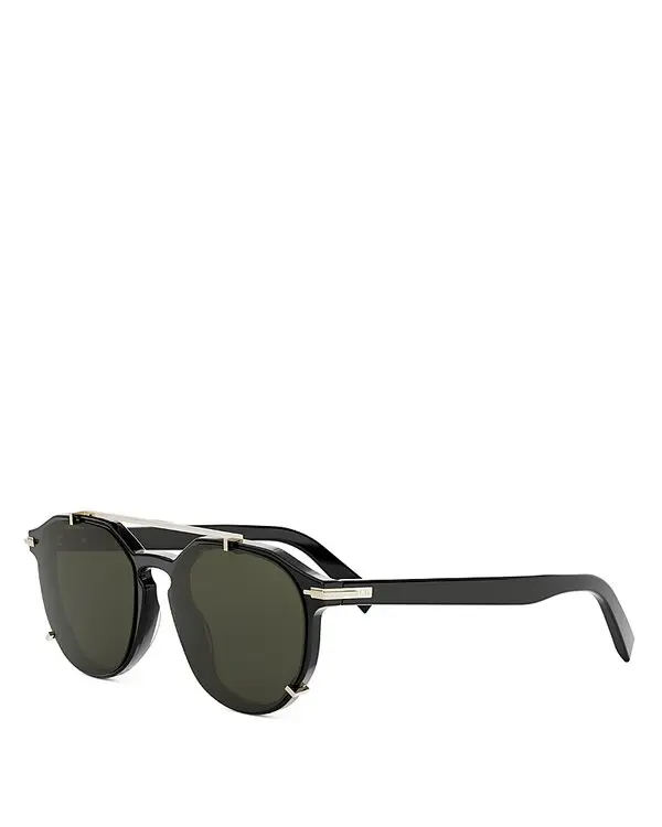 Dior Diorblacksuit Ri Round Sunglasses - Black/green