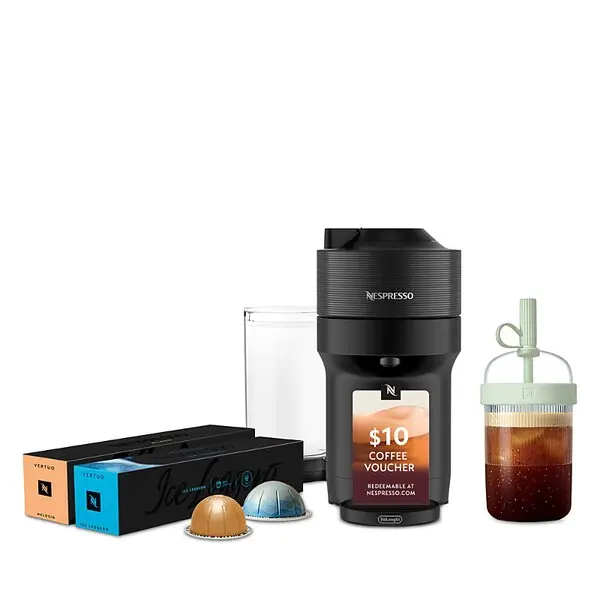NESPRESSO Vertuo Pop+ Cold Value Added Bundle De'longhi - Liquorice Black