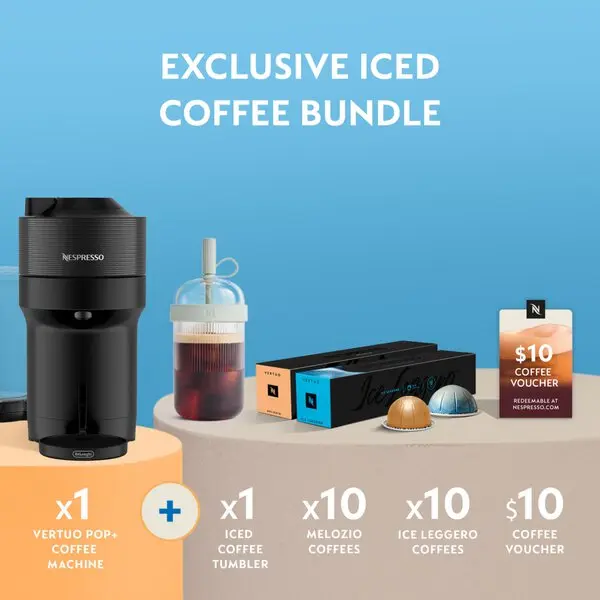 NESPRESSO Vertuo Pop+ Cold Value Added Bundle De'longhi