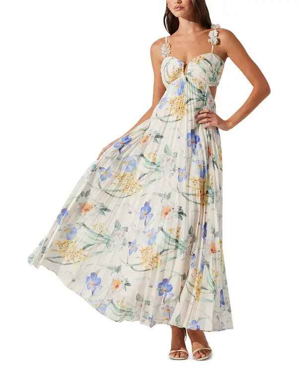 Astr The Label Emese Floral Print Maxi Dress - Blue Multi | Editorialist