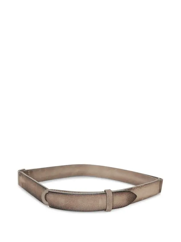 ORTIGNI Suede Nobuckle Belt - Beige