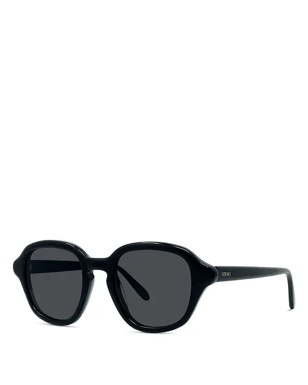 Loewe Slim Round Sunglasses, 50mm - Black/smoke