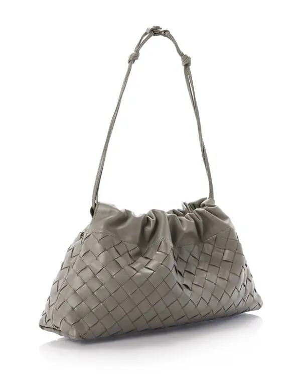 Bottega Veneta Intrecciato Leather Shoulder Bag - Basalt/muse Brass