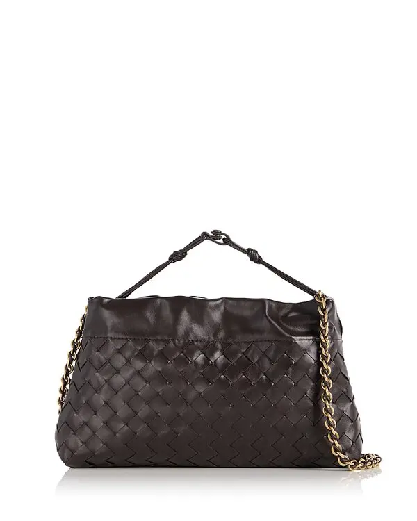 Bottega Veneta Intrecciato Leather Shoulder Bag - Fondant/brass