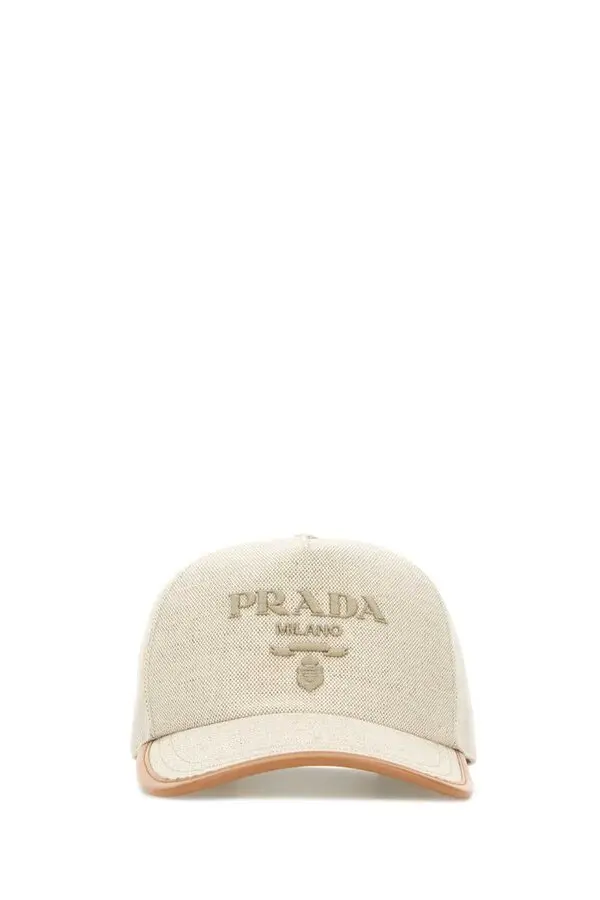 Prada Cotton Blend Baseball Cap - Beige O Tan