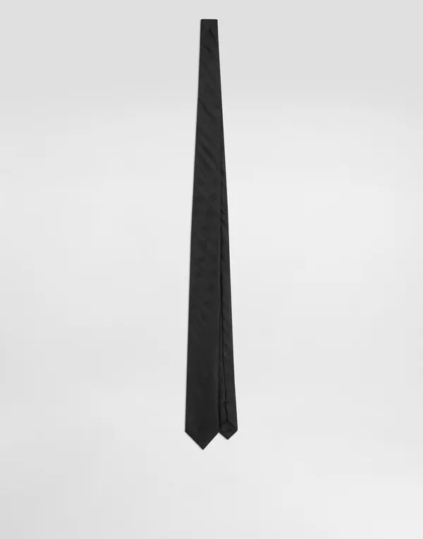 Dolce & Gabbana Dg Logo Jacquard Neck Tie - Black