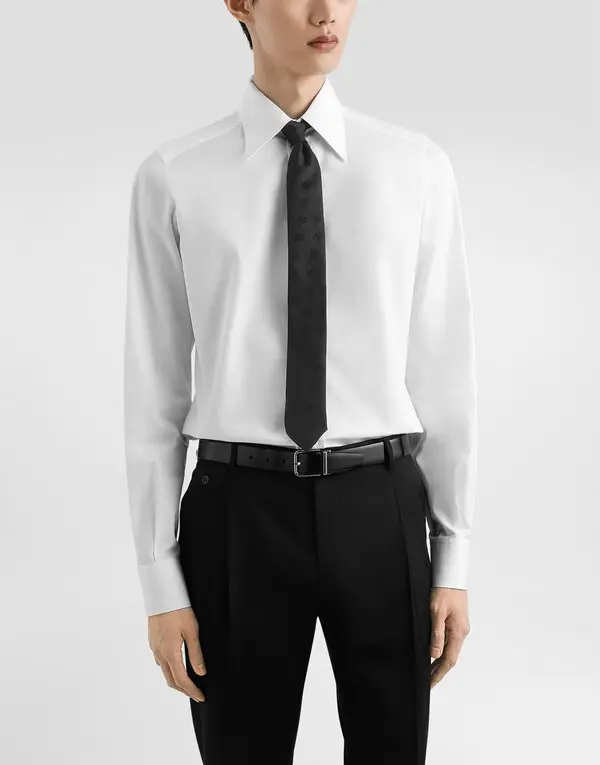 Dolce & Gabbana Dg Logo Jacquard Neck Tie - Black