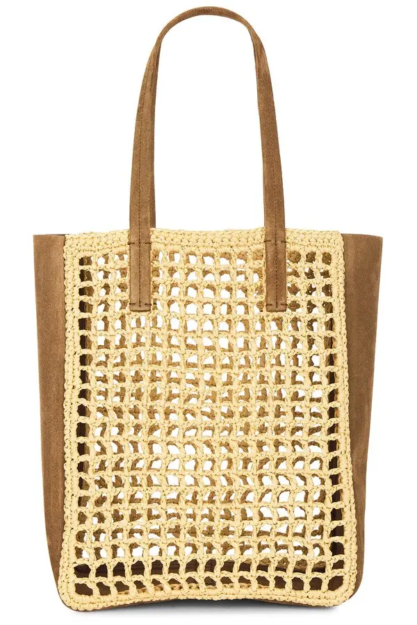 Khaite Zoe Small Raffia Tote Bag - Natural & Mud
