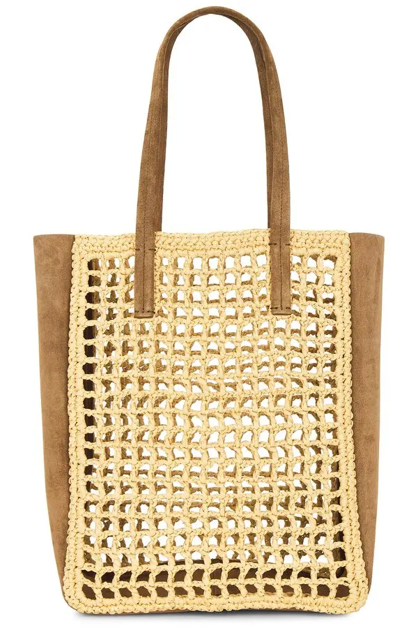 Khaite Zoe Small Raffia Tote Bag - Natural & Mud