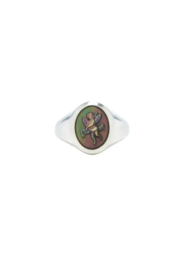 SERGE DENIMES Cherub Cameo Ring - Silver