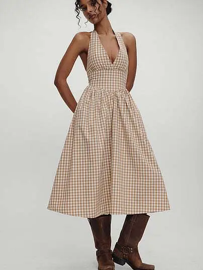 Victoria'S Secret Frankies Bikinis Prairie Poplin Midi Dress - Multicolored  | Editorialist