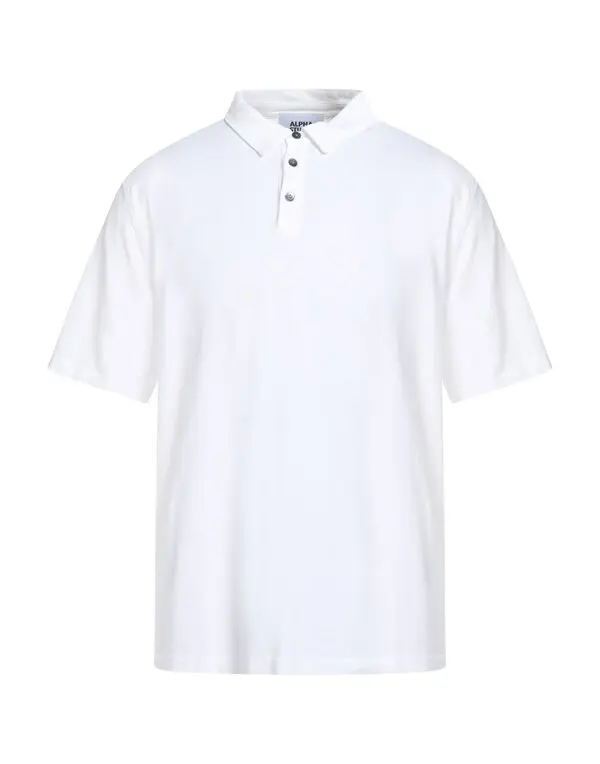Alpha Studio Polo Shirt Emerald Size Cotton, Elastane - White