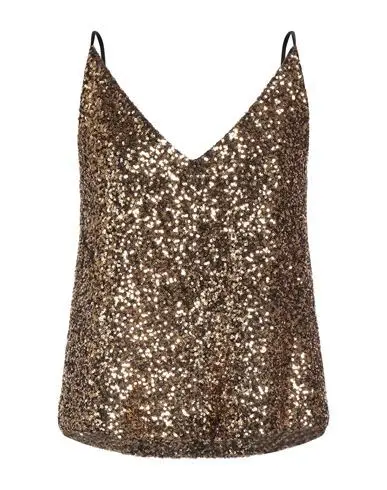 OTTOD'AME Sleeveless Sequin Top - Gold