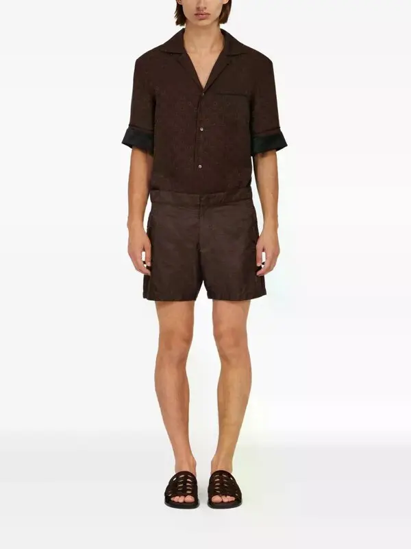 FERRAGAMO Monogram Bermuda Shorts - Brown