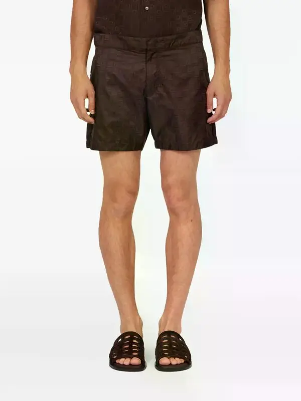 FERRAGAMO Monogram Bermuda Shorts - Brown
