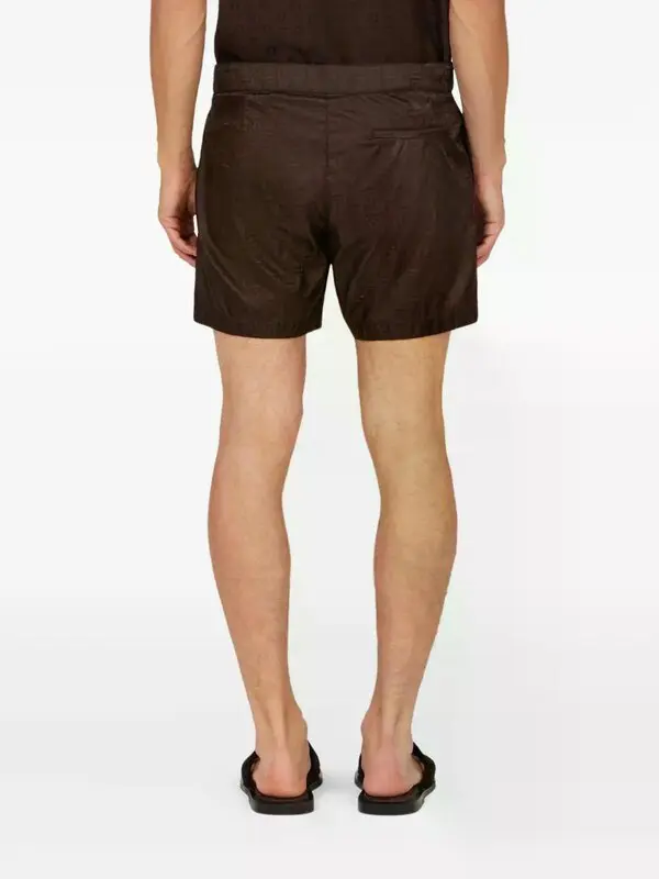 FERRAGAMO Monogram Bermuda Shorts - Brown