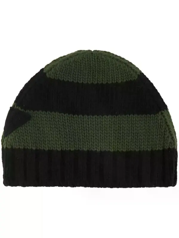 Prada Striped Beanie In Black - 8% Off | Editorialist display picture 2