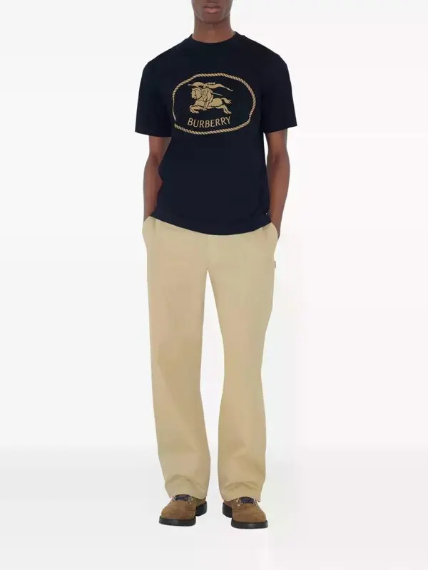 Burberry Knight Stamp Cotton T-shirt - Blue