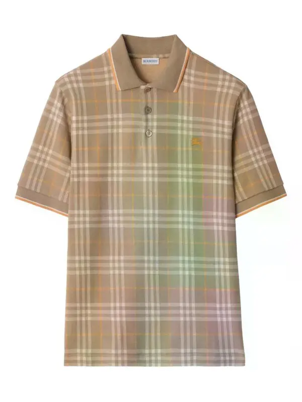 Burberry Checked Cotton Polo Shirt
