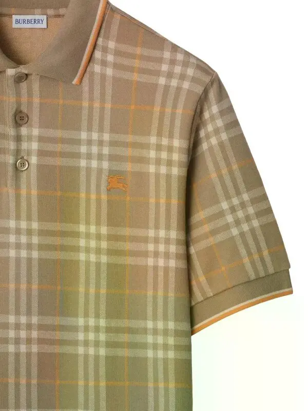 Burberry Checked Cotton Polo Shirt