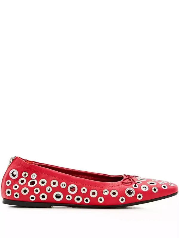 GOLDEN GOOSE Eyelet Vents Ballerina Flats - Red