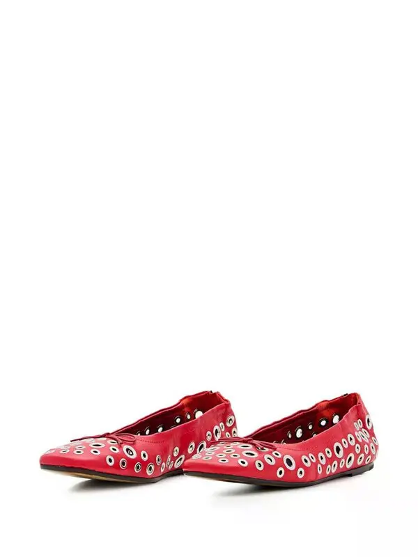 GOLDEN GOOSE Eyelet Vents Ballerina Flats - Red