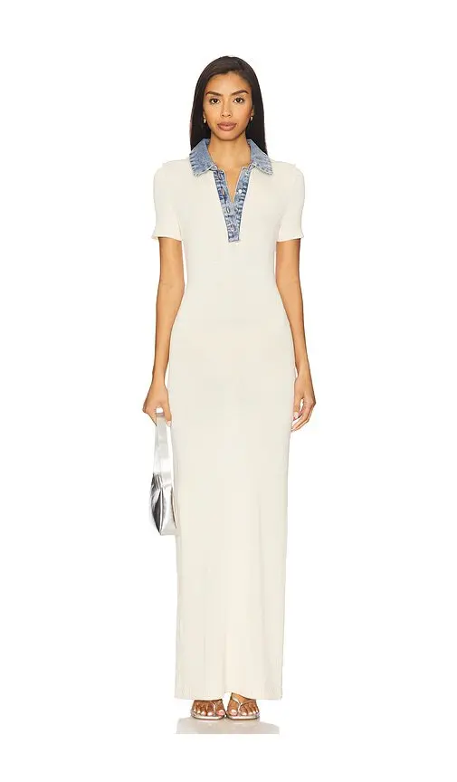 SEROYA Reye Maxi Dress - Eggshell & Coastline