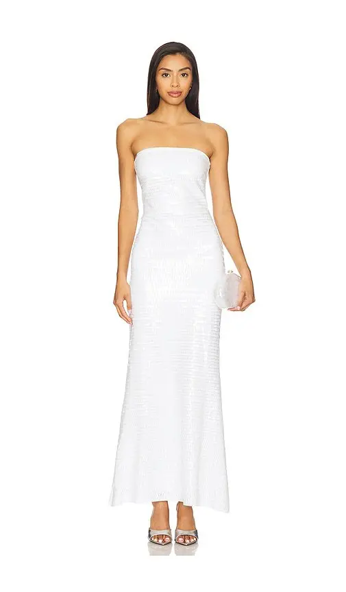 SIMONMILLER Strapless Sequin Maxi Dress - Macadamia